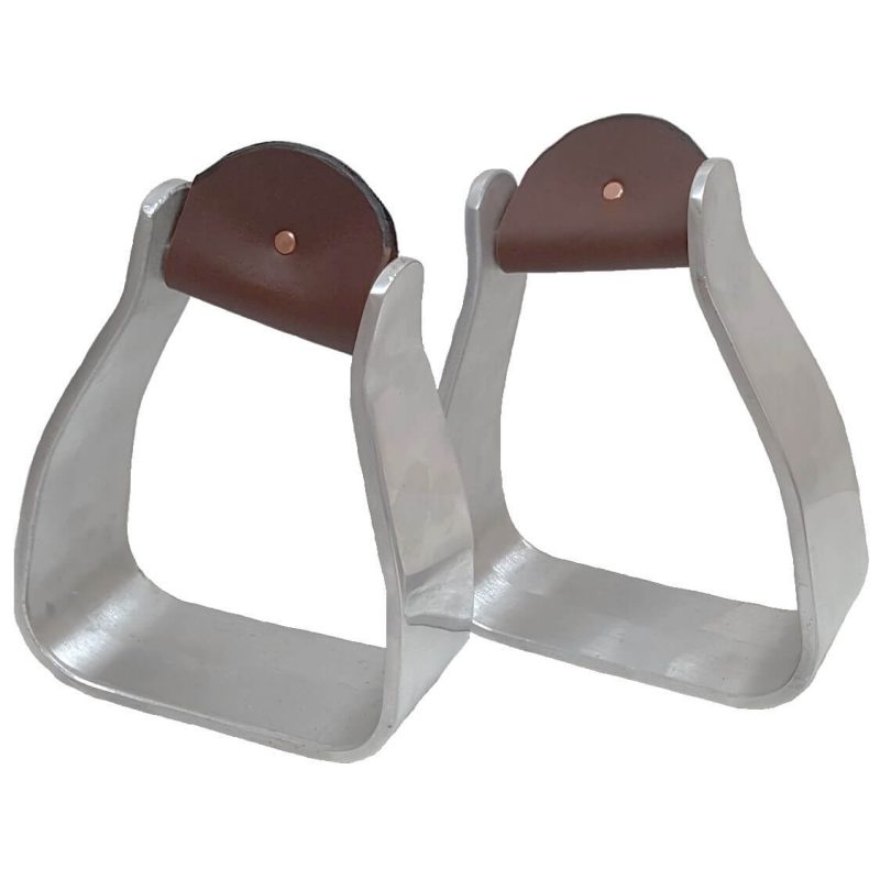 5" Western Roping Saddle Stirrups Angled Aluminum - Hill Leather Company