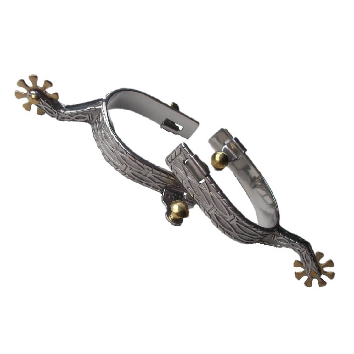 Adult Roping Spurs 1-3/4" 8 point Stainless - Hill Leather Company