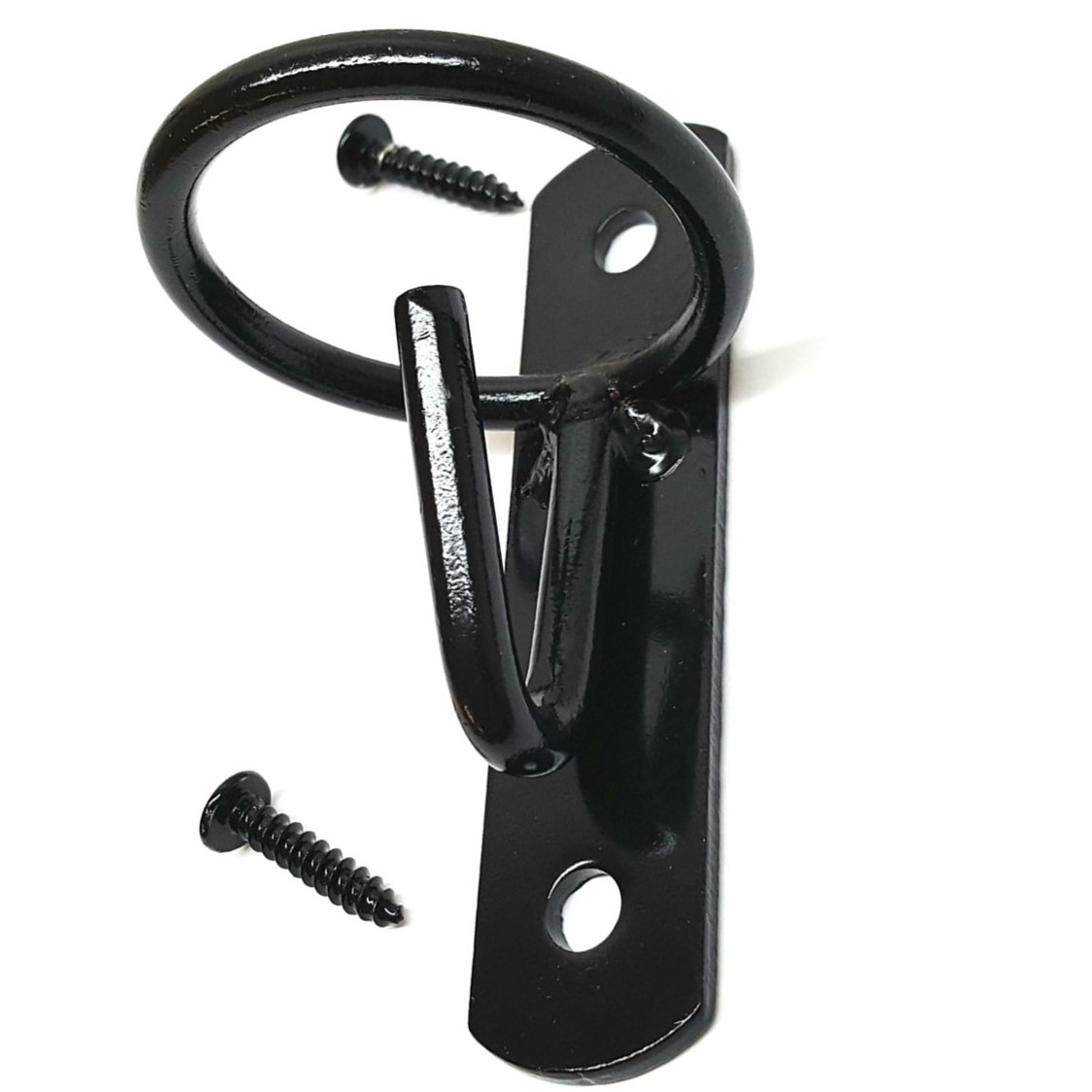 Feed Bucket Hanger-Hook (Black) Wall Mount - Hill Leather Company