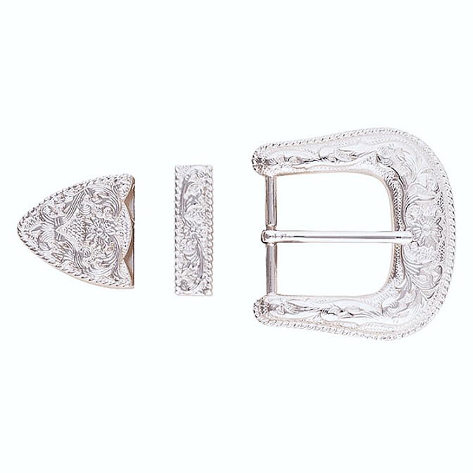 Western Belt Buckle 3 Piece Set - Hill Leather Company