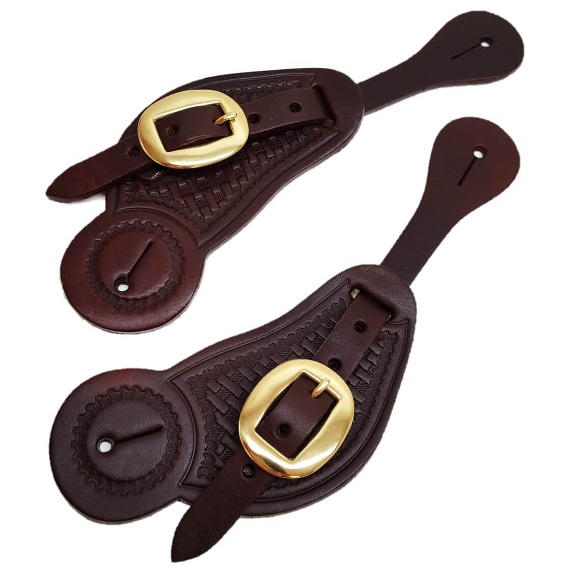 Adult Western Spur Straps Leather W/ Brass Buckle - Hill Leather Company