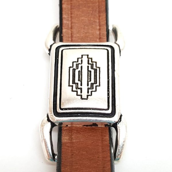 Set of 2, Hill Leather Co. Engraved Silver W/ Black Accents Rectangle ...