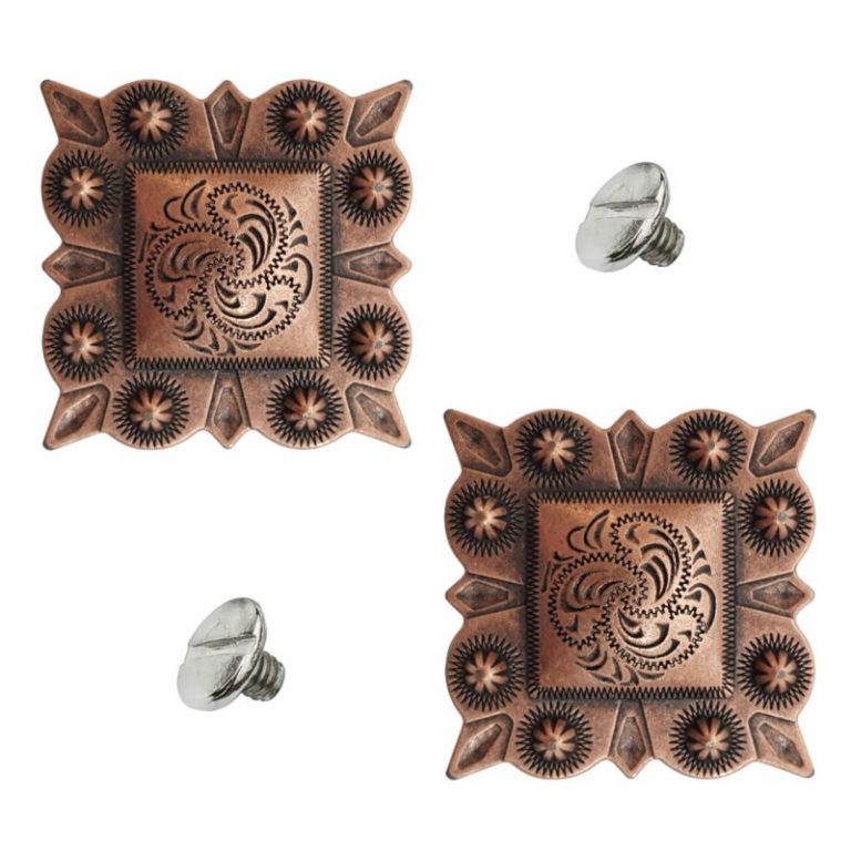 Western Saddle Conchos 4 Pack Set, 1-1/2