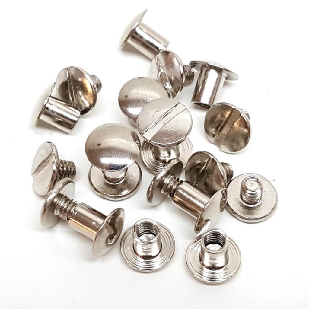 Solid Brass Chicago Screws 10 Pack 3/8" Engraved Floral - Hill Leather ...