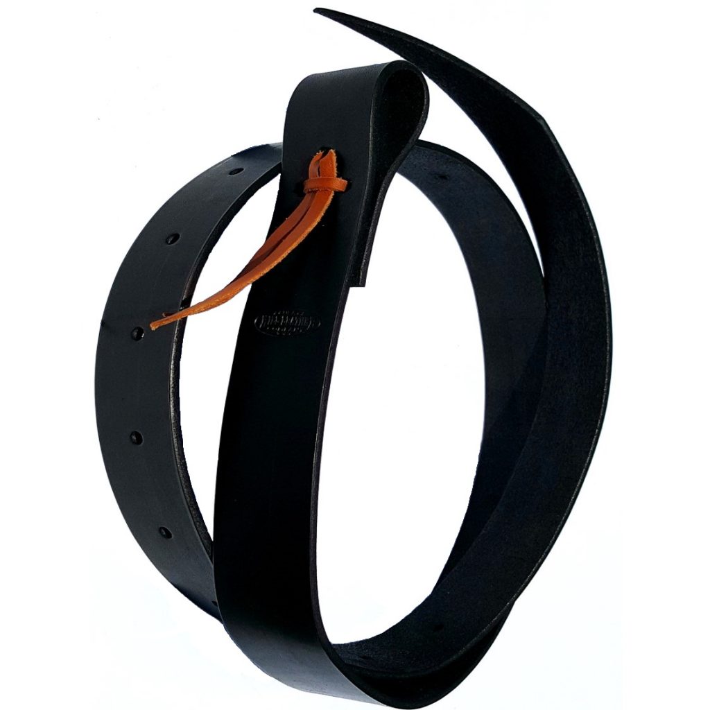 Western Saddle Cinch Black Leather Tie Strap 6' (L) - Hill Leather Company