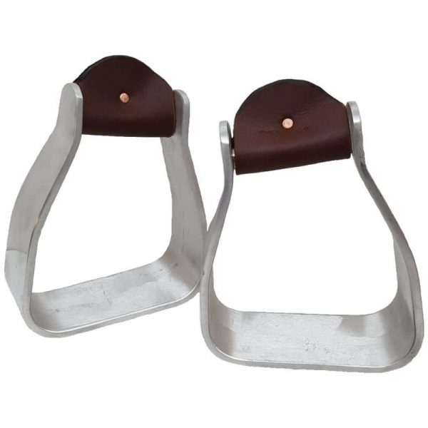 5" Western Roping Saddle Stirrups Angled Aluminum - Hill Leather Company