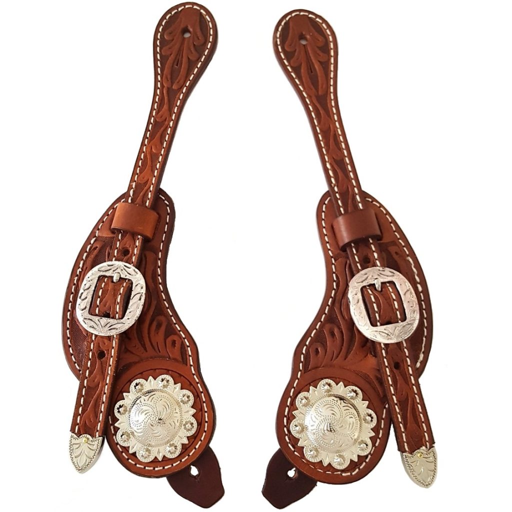 2 Pack Natural Leather Flared Fender Stirrup Hobble Straps - Hill ...