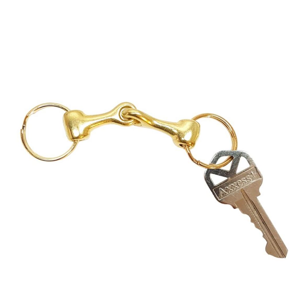 Solid Brass Horse Snaffle Bit Key Chain - Hill Leather Company