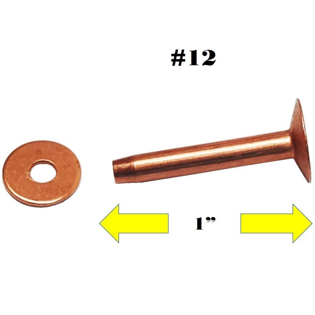 10 Pack #12 Solid Copper Rivet s And Burrs -20 Piece Total - Hill ...