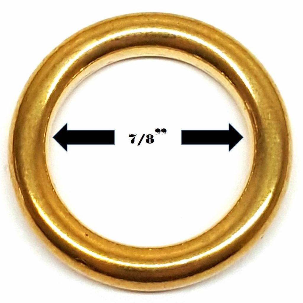 2 Pack Solid Brass #7 Ring 7/8" Diameter - Hill Leather Company