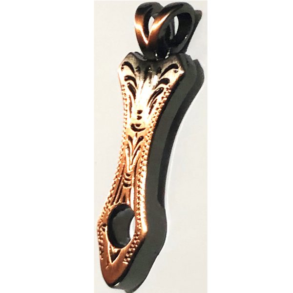 Engraved Antiqued Copper Western Concho Pendant Adapter - Hill Leather ...