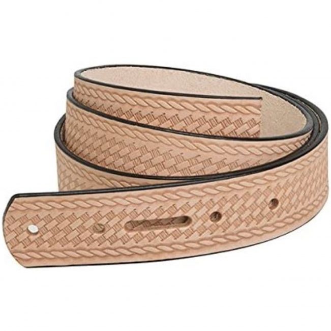 1-1/2″ Wide 8-9 Oz. Embossed Natural Leather Belt Blank - Hill Leather ...