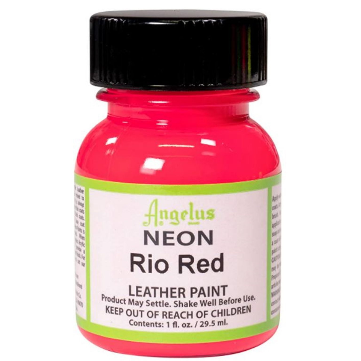 Angelus Neon-1 oz Leather Paint, Rio Red - Hill Leather Company