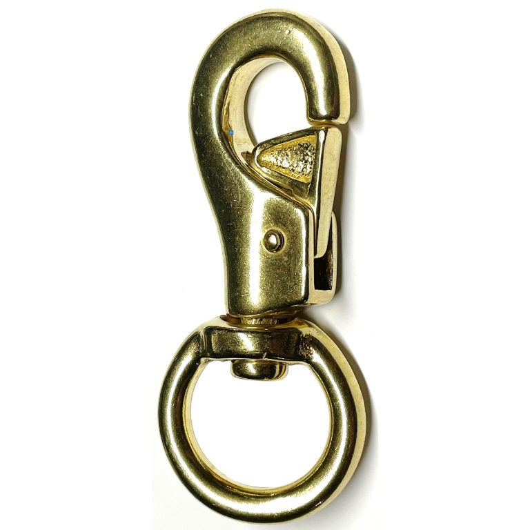 Solid Brass Heavy Duty 1" Swivel Eye Bull Snap 4" (L) - Hill Leather ...